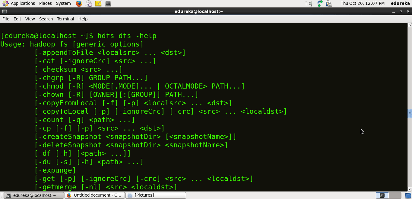 Hdfs Commands Hadoop Shell Commands To Manage Hdfs Edureka 3685