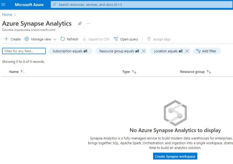 Azure Synapse Analytics: A Complete Overview | Edureka