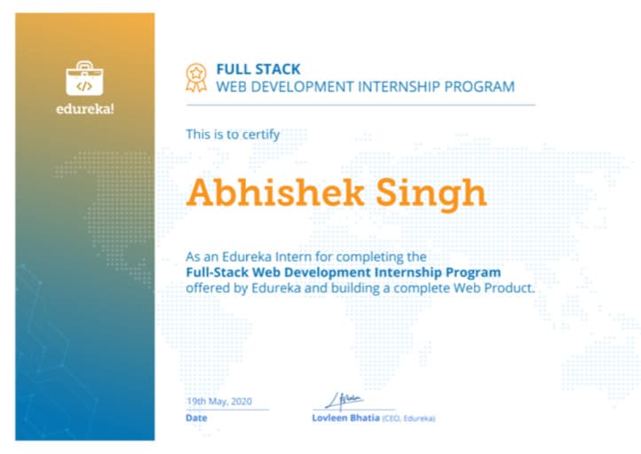 Full Stack Web Development Internship Program - Edureka